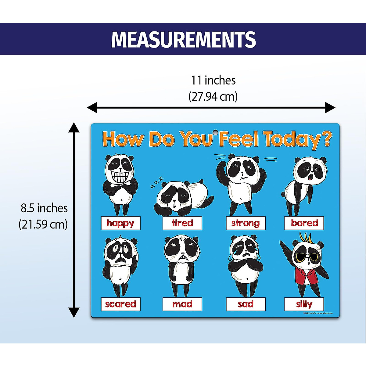 ZOCO - Feelings, Emotions Magnet Chart for Kids - How Am I Feeling Today Mood Chart for Toddlers - Preschool and Elementary Classroom Supplies - Laminated with Magnets, 8.5 x 11 inches