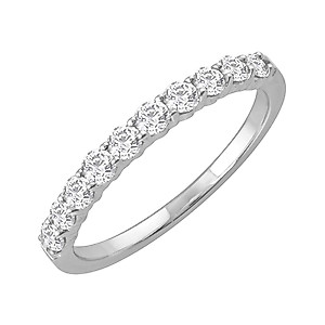 1/2 Carat Diamond Wedding Band in 10k White Gold (Ring Size 7.5)