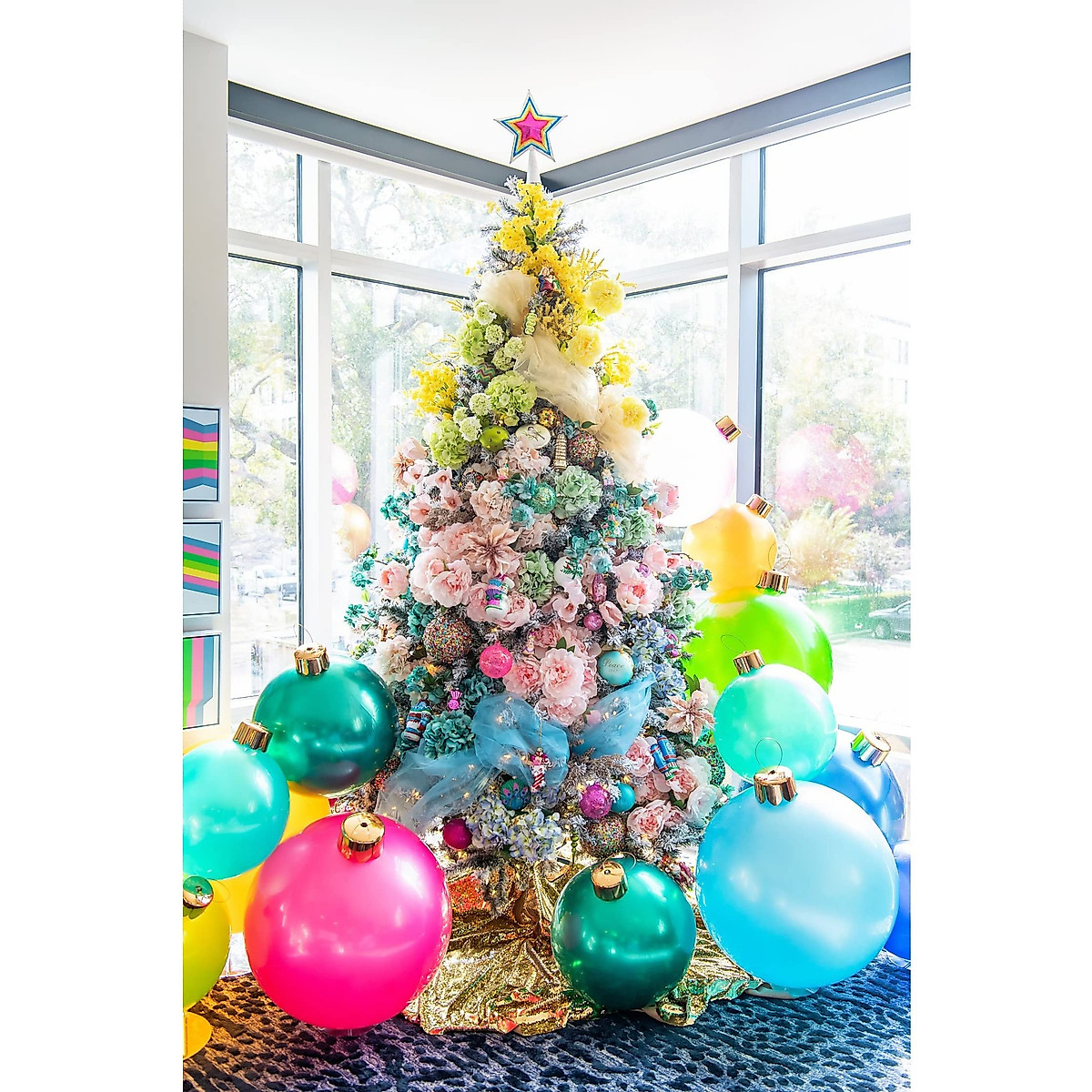 Holiball Inflatable Holiday Ornament – Indoor and Outdoor Use– Reusable and Storage Friendly – The Ultimate Holiday Decoration – 18" – Holly Green