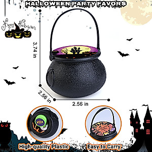 Letapapa 256 PCS Halloween Party Favors for Kids, 32 Pack Prefilled Small Plastic Witch Cauldron With Assorted Halloween Toy In Bulk, Miniatures for Kids Trick or Treat, Halloween Classroom Rewards