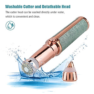 Facial Hair Removal for Women, Number-one 2 in 1 Eyebrow Epilator Electric Painless Facial Hair Remover, Rechargeable Waterproof Shaver with Built-in LED Light for Peach Fuzz Eyebrow Lip Hair