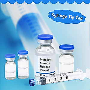 Syringe Tip Caps No Needle Lock Cap for Feeding Tubes Lab Supplies, Blue (150 Pieces)