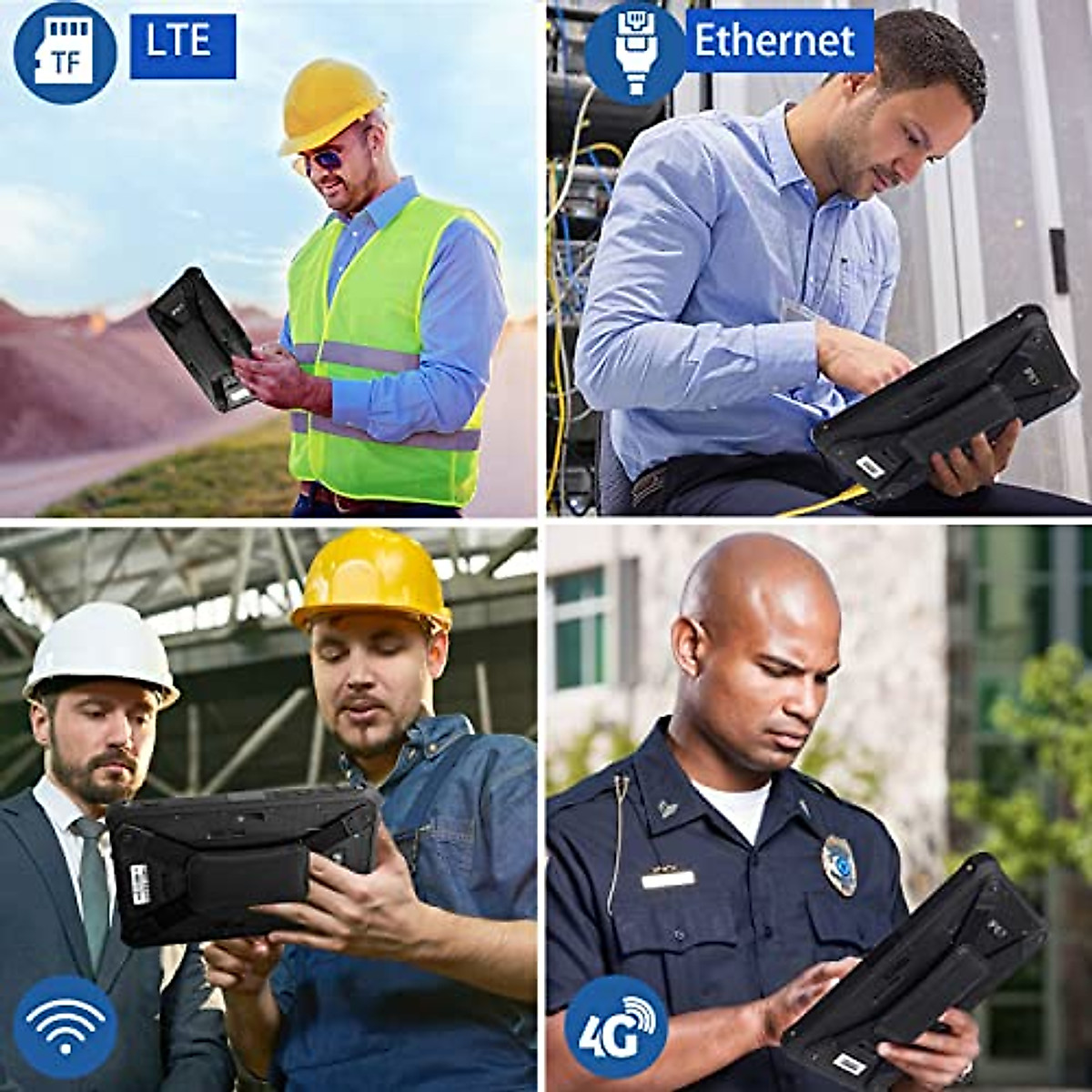 GHKJOK Rugged Windows Tablet 8-Inch 4G Windows 10 Tablet LTE with Removable Battery : IP67 Waterproof/GPS/Dual Wi-Fi/8500mAh 3.8V /Ethernet Port /4GB+64GB for Enterprise Field Mobility