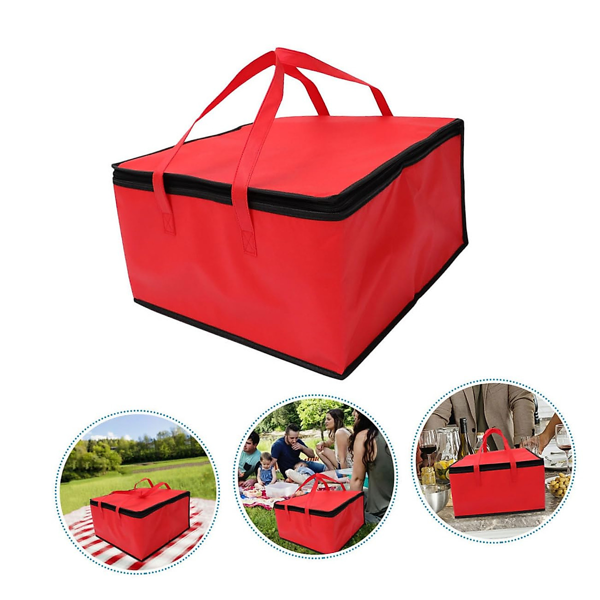 NOLITOY 4pcs Seafood Storage Bag Insulated Grocery Bags Catering Bags Insulated Thermal Food Carrier Hot Bag Insulated Pizza Bag Shopping Portable Non-woven Fabric Takeaway Box