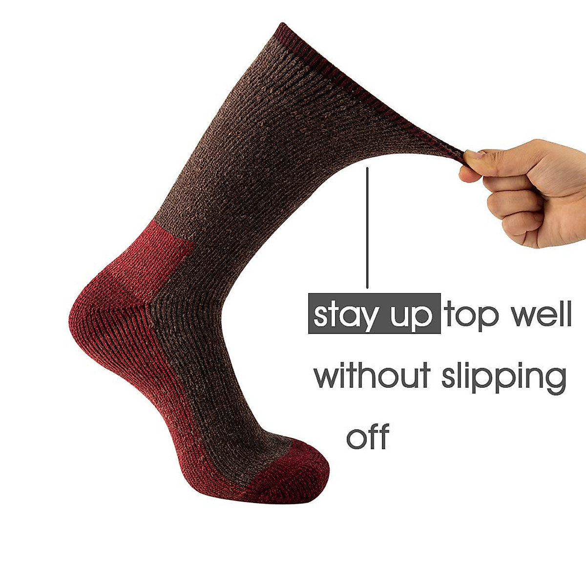 KAVANYISO Men's Merino Wool Hiking Socks Breathable Athletic Crew Thicken (4Pairs ASS 10-13)