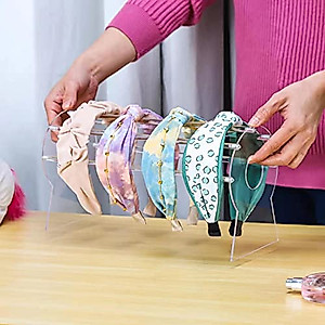 Ausalivan Acrylic Headband Holder Organizer,Headband Storage Display Stand,Disney Mickey and Minnie ear holder,Clear Hair Accessory Rack For Girls Room