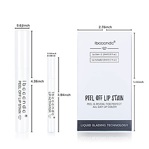 ibcccndc Peel Off Red Lip Stain 2 Colors Set -Long Lasting,Smudge Proof, Waterproof, Natural Base Liquid Lipstick Kit Nonstick Cup Tear-off Lip Gloss (Beautiful 8&12)
