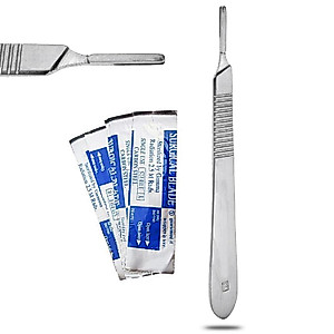 PC SCALPEL HANDLE # 3 WITH BLADES CARBON STEEL 20PC #11 BLADES