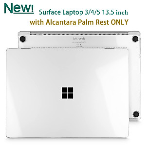 May Chen Case for 13.5" Microsoft Surface Laptop 3/4/5 with Alcantara Palm Rest Model 1867 1958 1959 (2019 2021 2022), Plastic Hard Shell Case with Keyboard Cover + Screen Protector, Crystal Clear