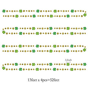 Glitter St Patricks Day Garland Kit Saint Patricks Party Decorations Shamrock Clover Garlands Banner Streamer Backdrop Hanging Decoration for Spring Birthday Baby Shower Irish Parties Supplies