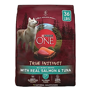 Purina ONE True Instinct with Real Salmon and Tuna Natural with Added Vitamins, Minerals and Nutrients High Protein Dog Food Dry Formula - 36 lb. Bag