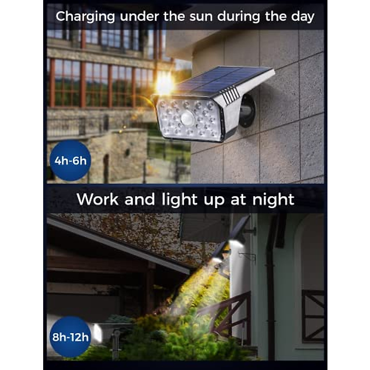SIDSYS Solar Spot Lights Outdoor, Motion Sensing Solar Outdoor Lights, IP65 Waterproof Spotlights with High Condensing Lens, Outdoor Solar Lights for Yard Garden Pathway Patio 2 Pack