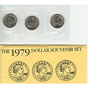 1979 SUSAN B ANTHONY DOLLARS- SET OF 3- P,D,S MINTS