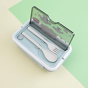 G-Ahora Versatile 2-Compartment Cinna-moroll Bento Boxes, Cinna-moroll Lunch Box, Leak-Proof Lunchbox Bento Box with Utensil Set for Dining Out, Work, Picnic (LBOX CIN)