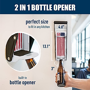 Mckay 16oz Metal Can Crusher, Heavy-Duty Wall-Mounted Smasher for Aluminum Seltzer, Soda, Beer Cans and Bottles for Recycling, Gadgets for Home (American Flag)