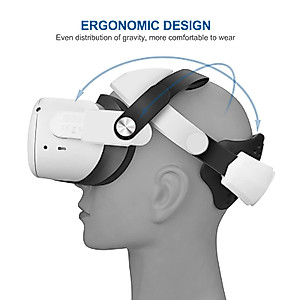 Esimen M3 Head Strap Compatible for Oculus Quest 2, Reduce Facial Pressure,Replacement Elite Strap for Meta Quest 2 Face Cover Light Blocking, Washable VR Accessories (M3-White)