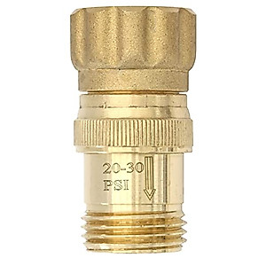 Vibrant Yard Co. LLC Lead-Free Brass 20-30 psi Water Pressure Reducer Regulator, 3/4 inch Hose Thread for Drip System, 140 psi Max Inlet Pressure