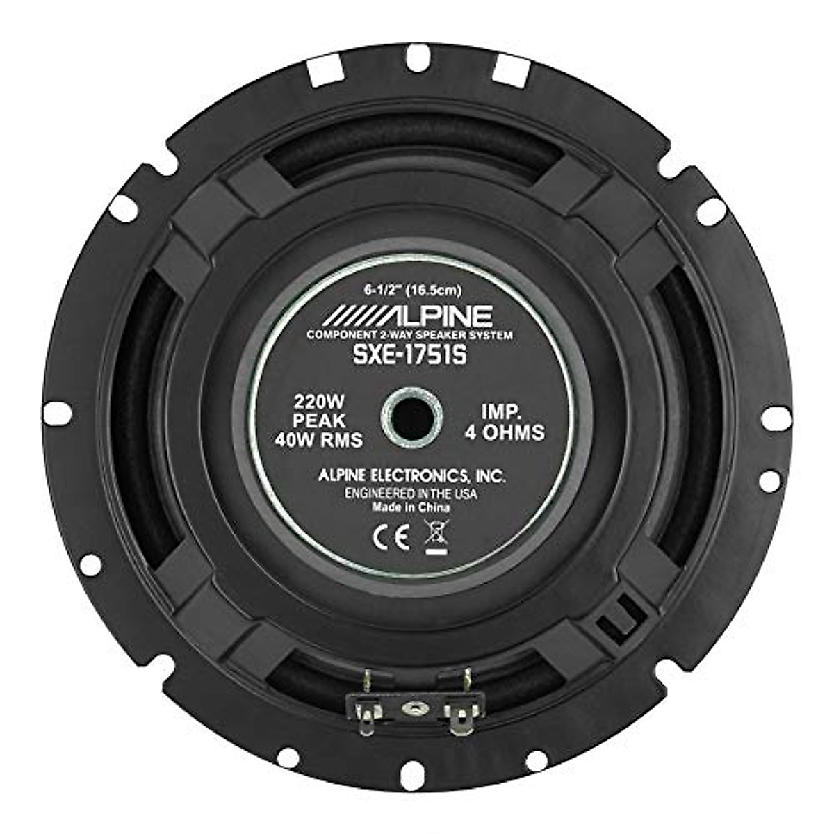 Alpine SXE-1751S 6.5" 220w Component+6.5" 220w 2-Way Car Audio Coaxial Speakers
