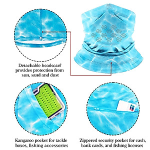 Riverruns UPF 50+ Fishing Hoodie, Sun Hooded Fishing Shirt, Sun Protection Long Sleeves Shirt for Men and Women Fishing, Kayaing