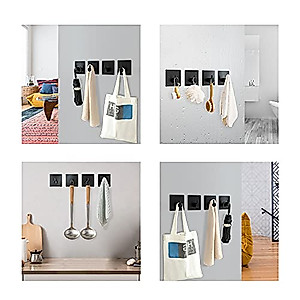 BAMI-LEE House Bathroom Hooks,4pcs Adhesive Hooks Heavy Duty,Adhesive Hooks 3M,Wall Hooks Waterproof Stainless Steel Hooks for Hanging Coat,Hat,Towel Robe Hook Rack Wall Mount- Bathroom and Bedroom
