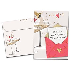 Tree-Free Greetings Bridal Shower Engagement Greeting Card Eco Friendly Made in USA 100% Recycled Paper 5"x7" Time to Celebrate (GO65221)
