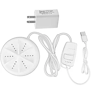Portable Washing Machine Ultrasonic Turbine Washer with 4 Gear Adjustment White for Family US Plug 100-240V(white)
