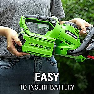 Greenworks 40V 24" Cordless Hedge Trimmer (1" Cutting Capacity), 2.0Ah USB Battery and Charger Included