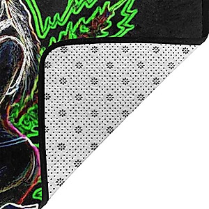 NiYoung Bedroom Livingroom Sitting-Room King Size Kitchen Rugs Home Decor - Beauty Psychedelic Marijuana Leaf Weed Black Doormat Floor Mat Fast Dry Toilet Bath Rug Exercise Mat Throw Rugs Runner