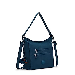 Kipling Women's Belammie Handbag, Organize Accessories, Spacious Interior, Removable Shoulder Strap, Nylon Travel Bag, Night Teal Tonal