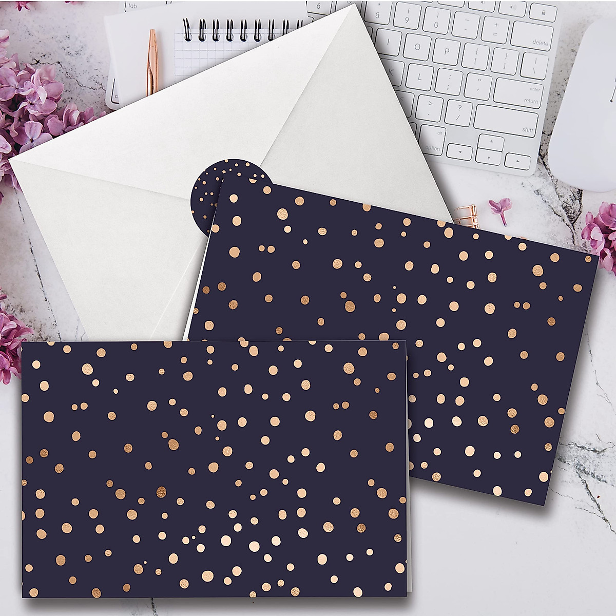 50-Pack Assorted Greeting Cards: 4x6’’ Blank Note Cards with Envelopes and Matching Stickers - Featuring 10 Unique Designs for Various Occasions Such as Thank You, Birthday, Business, and More