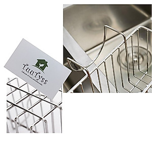 TuuTyss Stainless Steel Large Capacity Hanging Sink Caddy Organizer Sponge Holder Rack for Kitchen with Dish Cloth Rod