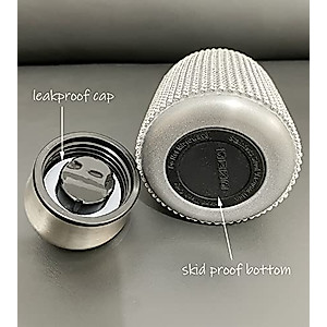 Bling Stainless Steel Diamond Water Bottle Crystal Rhinestone Cute Vaccume Insulated Thermal Flask with Chain and Pearl Bracelet (300ml/10.2oz)