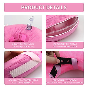 MCHY Inflatable Dog Cone,Adjustable Recovery Collar for Dogs After Surgery,Prevent from Biting & Scratching,Not Block Vision（Pink S）