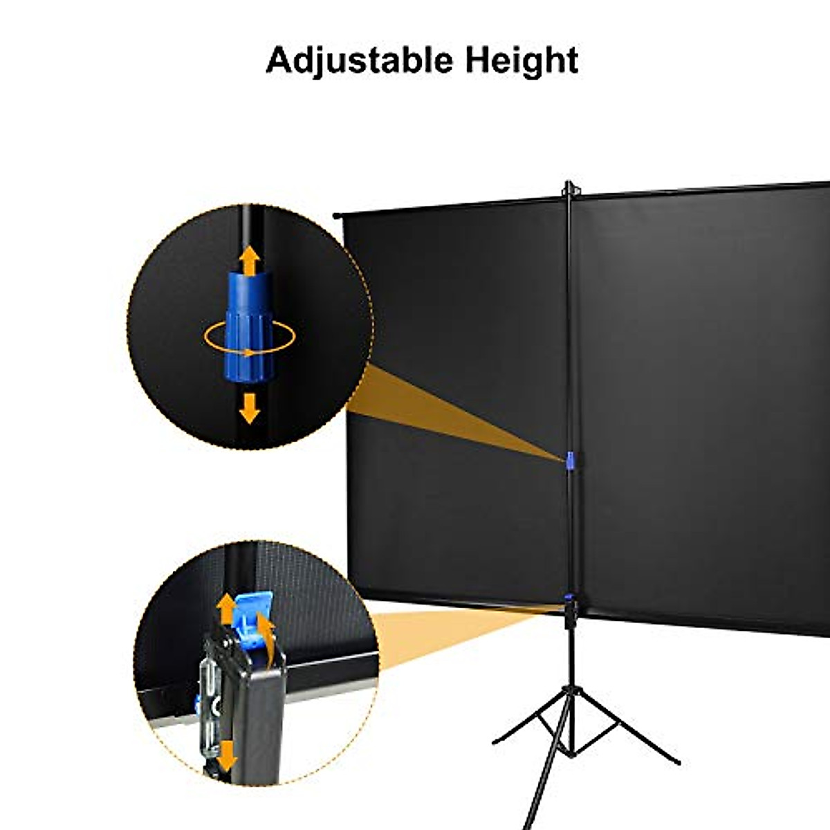 PDGJG Projector Screen 72 100 inches Tripod Stand 16:9 Portable Projection Screen 4K 3D Movies Screen for Home Office Indoor Outdoor (Size : 72 inch)