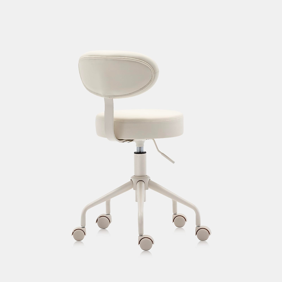 DR.LOMILOMI Swivel Rolling Hydraulic Height Adjustable Stool 503 for Clinic Nursing Spas Beauty Salons Dentists Home Office (Standard, with Backrest, Black)