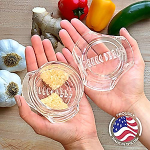 Nextrend Garlic Twister 4th Gen - Ginger, Herb, Nuts, Garlic - Handheld Kitchen Mincer, Easy to Clean! (Clear)