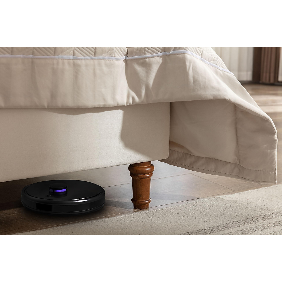 ACQCA Queen Velvet Bed Frame,Upholstered Platform Bed with Button Tufted Headboard and Nailhead Trim Wingback, Wood Slats Support, No Box Spring Needed, Easy Assembly,Ivory