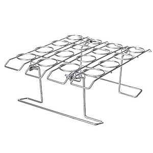 Cupcake Cones Baking Rack, 16-Cavity Stainless Steel Ice Cream Cone Cupcakes Holder Foldable Cake Decorating Pastry Tray Waffle Cones Holder for Baking, Cooling, Display