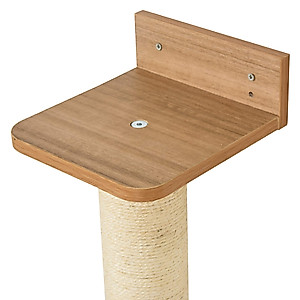 PawHut Wall-Mounted Multi-Level Cat Tree Activity Tower with Sisal-Covered Scratching Posts & an Interior Condo Area