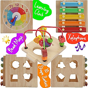 Montessori Mama Baby Activity Cube Montessori Toys for 1 Year Old + Learning Toys for 1+ Year Old Activity Center for Baby, Toddler Educational Toys for 12-18 Months, 1st Birthday Girl Gifts Boys