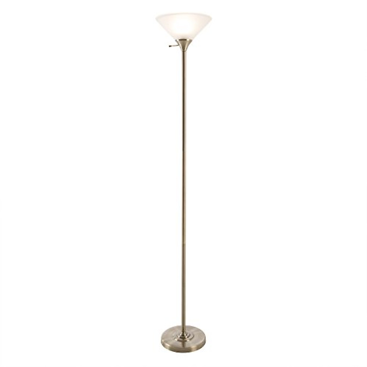 Lavish Home Bronze Torchiere Floor Lamp-Standing Light with Sturdy Metal Base and Frosted Glass Shade-Energy Saving LED Bulb Included