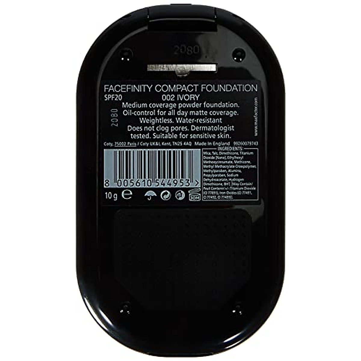 New Max Factor Facefinity Compact Foundation SPF20-02 Ivory