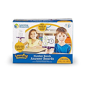 Learning Resources Double-sided Number Bonds Write-and-Wipe Answer Boards, Classroom Accessories, Set of 5, Ages 5+