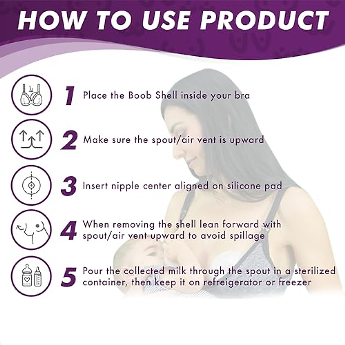 Breast Shell & Milk Catcher for Breastfeeding Relief (2 in 1) Protect Cracked, Sore, Engorged Nipples & Collect Breast Milk Leaks During The Day, While Nursing or Pumping (2 Pack)