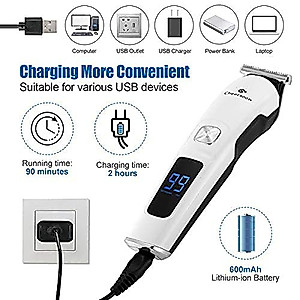 Beard Trimmer for Men, Nose Hair & Ear Trimmer, Cheersoon Electric Cordless Hair Clippers for Men, LED Display, IPX7 Waterproof Mens Grooming Kit