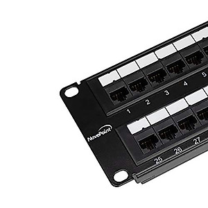 NavePoint 48-Port CAT6 Patch Panel,2U, Black