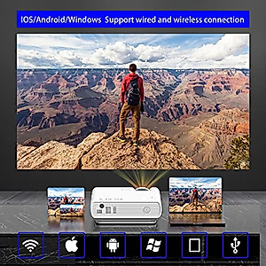 Projector Portable 5G WiFi Video-Projector [2022 Upgraded] Movie Projector Mini projectors 8000:1Contrast 9000Lumen Compatible with Full HD 1080P iPhone,Android,FireStick,AV,VGA,HDMI,USB,TF ‎T5-W800P