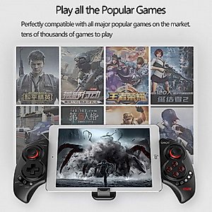 ipega PG-9023S Mobile Game Controller, Wireless 4.0 Gamepad PUBG Trigger Mobile Phone Telescopic Controller Joy Stick for iPhone Compatible with 5-10" iOS(iOS 11-13.3)/Android Phone PC Tablet TV Box
