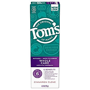 TOMS OF MAINE Cinnamon Clove Whole Care Toothpaste, 4 OZ