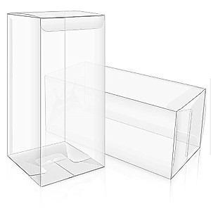 Oomcu 32 PCS Clear Plastic Gift Favor Boxes,2.75" x 2.75" x 6.25",Transparent Rectangle Cube Candy Chocolate Cookies Treat PET Box for Christmas,Wedding,Party,Baby Shower,Bridal Shower,Gift Wrapping